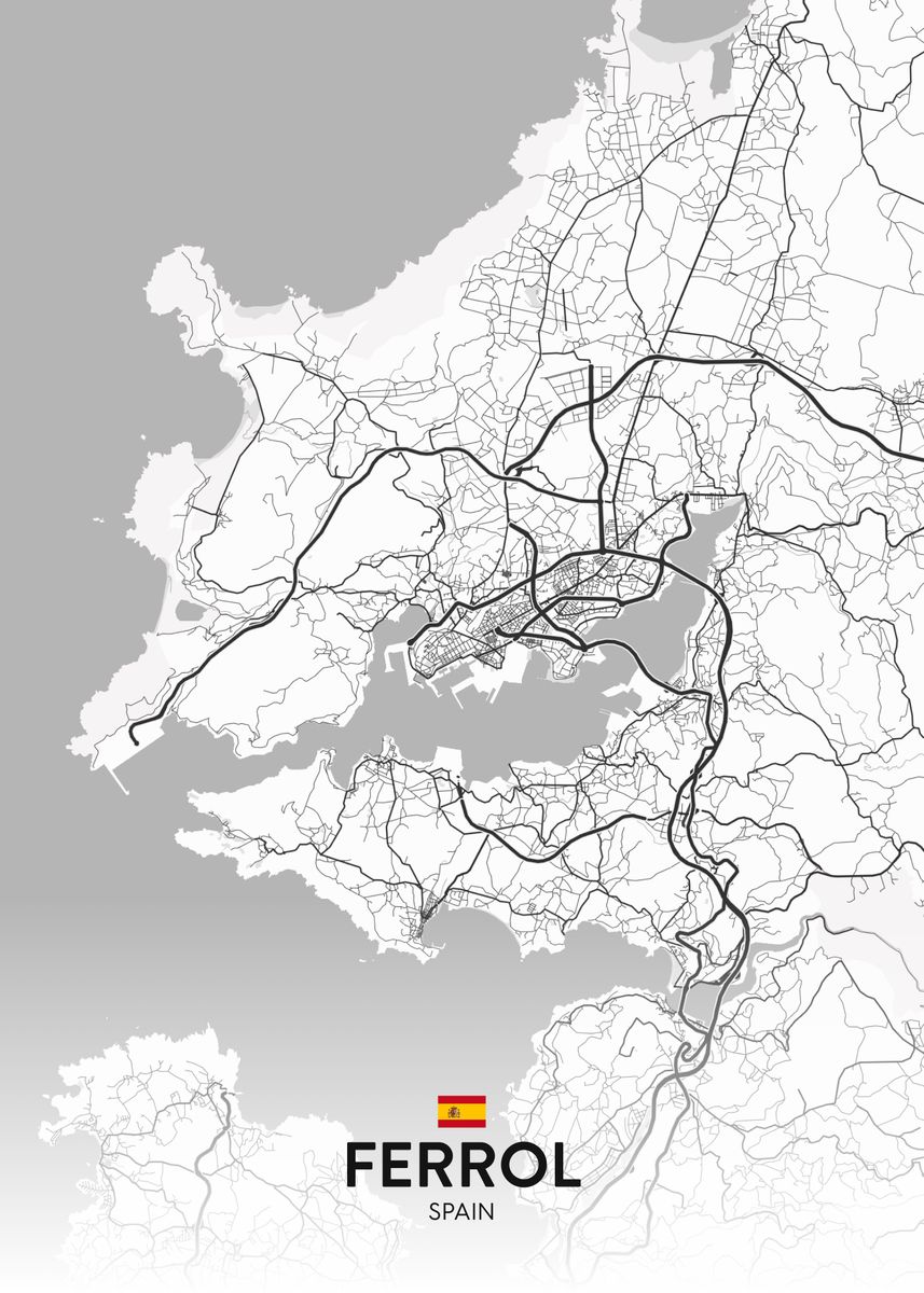 'Ferrol ES' Poster, picture, metal print, paint by IMR Designs | Displate