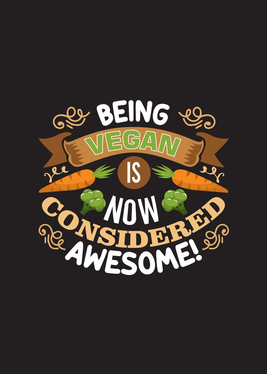 'Awesome Vegan' Poster by Beone Digital | Displate