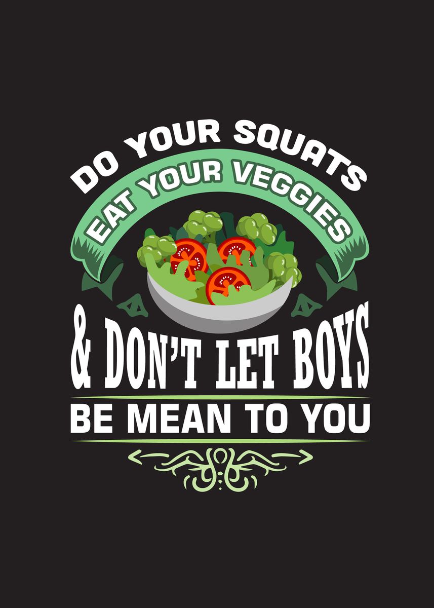 'Squat Vegan' Poster by Beone Digital | Displate