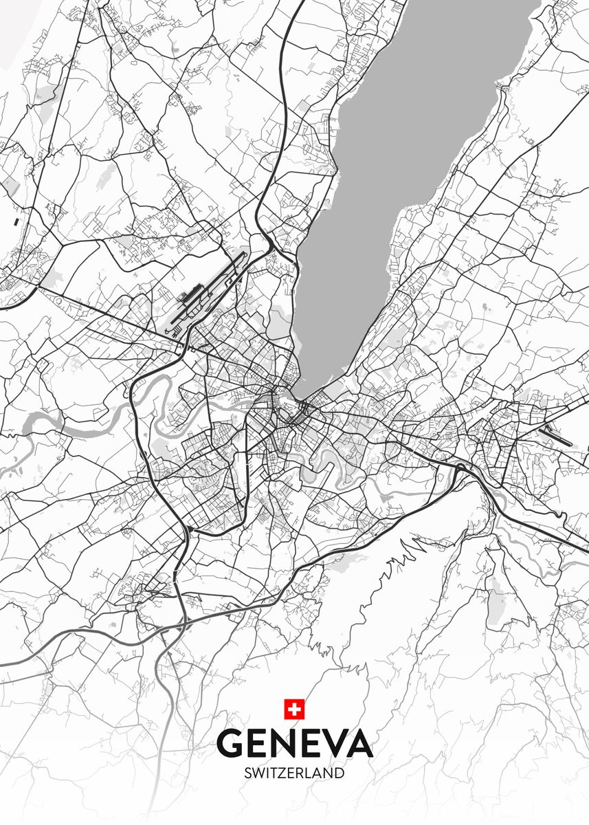 'Geneva CH' Poster, picture, metal print, paint by IMR Designs | Displate