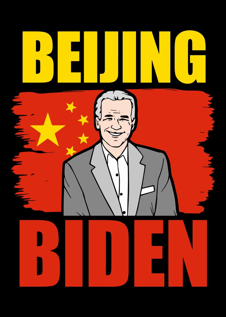 'Beijing Biden Political An' Poster by Sebastian Wünsche | Displate