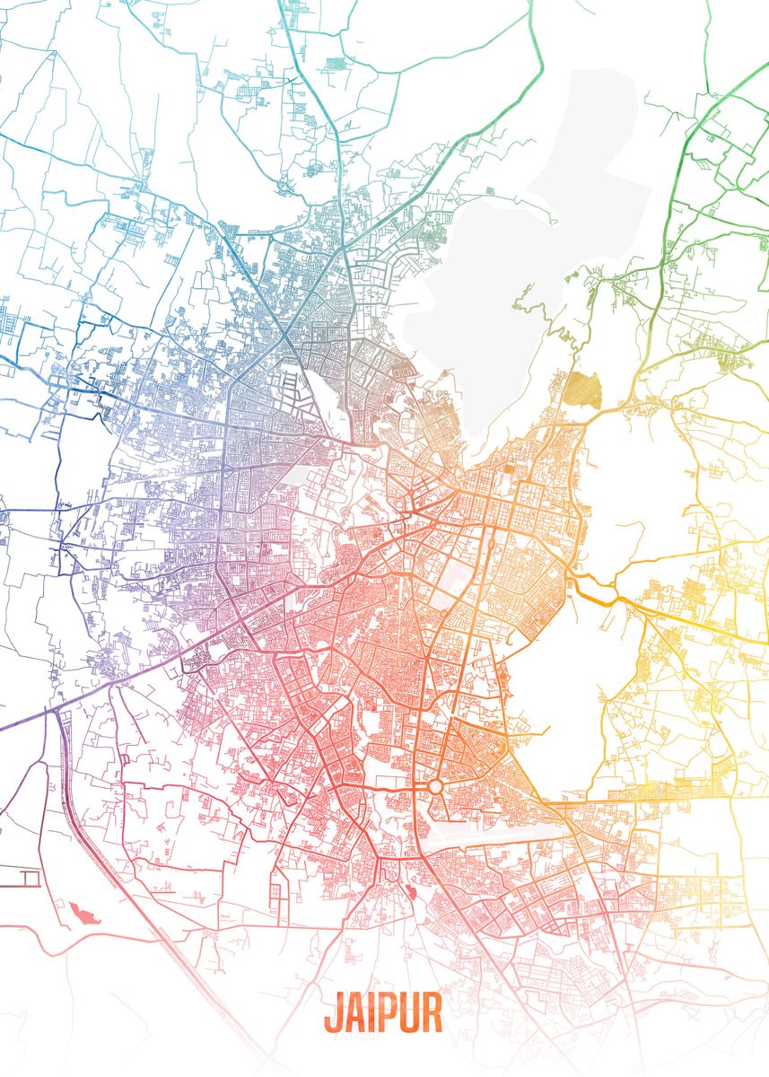 'Jaipur map' Poster by Stefano Lunghi | Displate