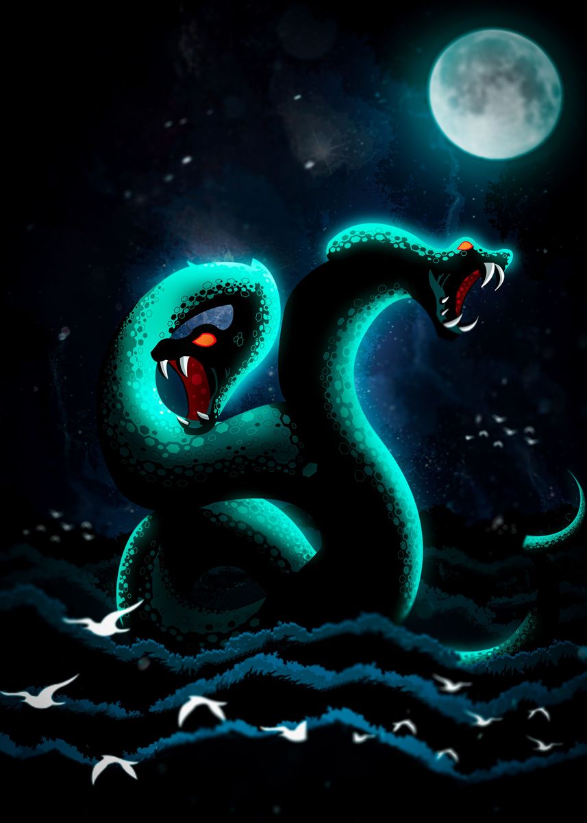 'Legend of the Gemini Snake' Poster by Milos | Displate