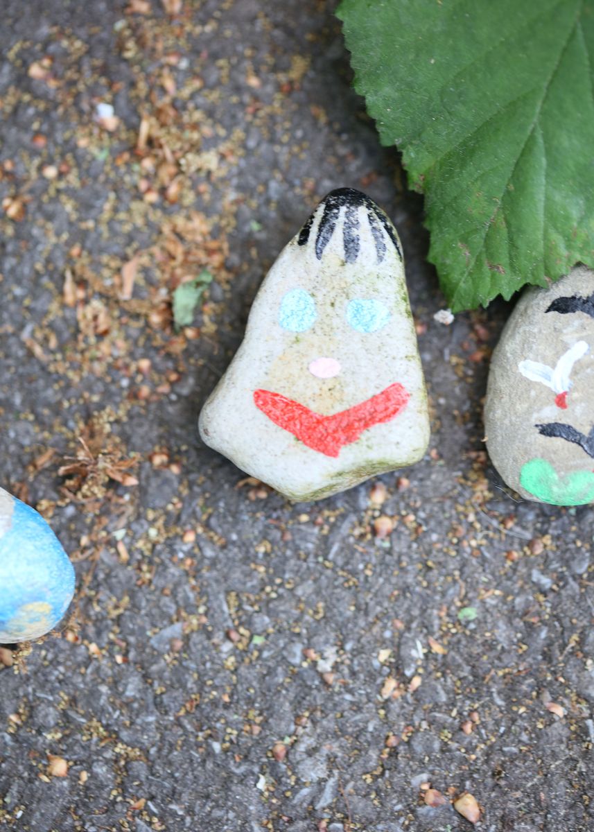 'Kids drawing on stones' Poster, picture, metal print, paint by ...