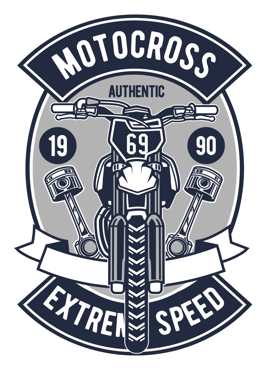 'Motocross Retro Logo ' Poster by Tim Hinz | Displate
