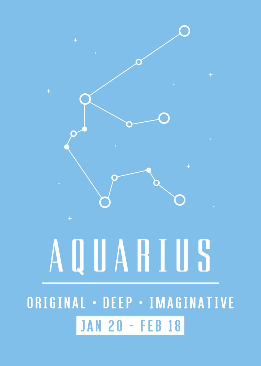 'Aquarius zodiac color' Poster by Yahya Art | Displate