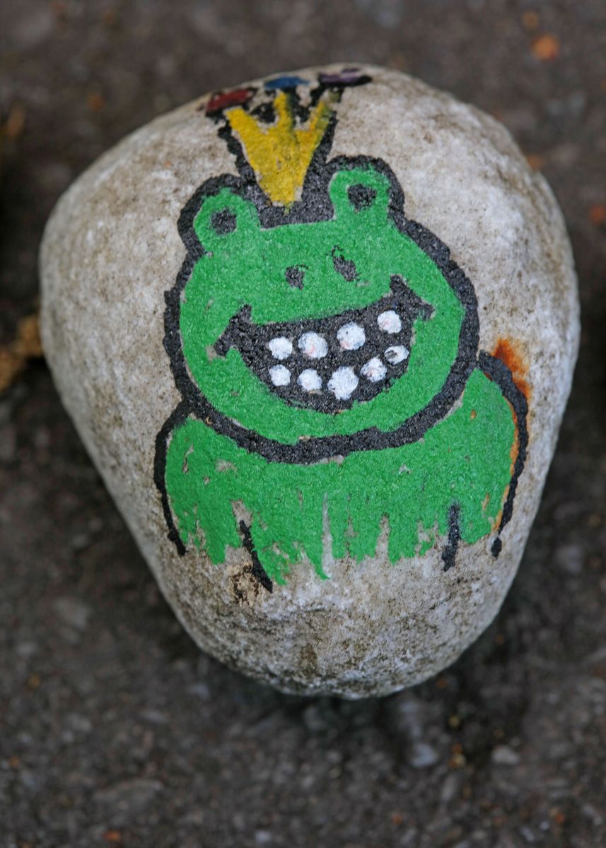 'Kids drawing on stones' Poster, picture, metal print, paint by ...