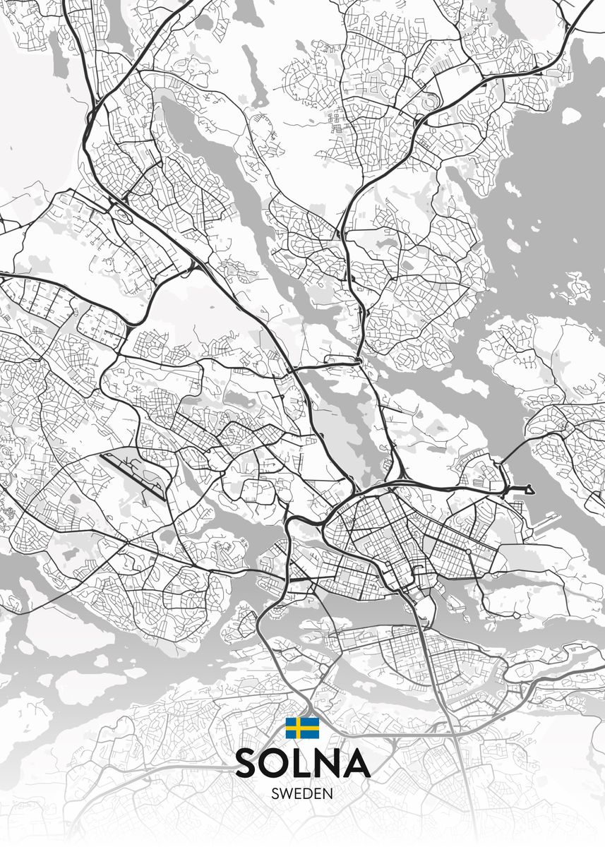 'Solna SE' Poster, picture, metal print, paint by IMR Designs | Displate