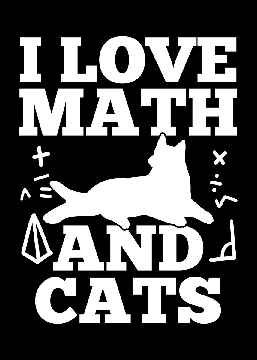 'Math Cat Mathematician Cat' Poster, picture, metal print, paint by ...