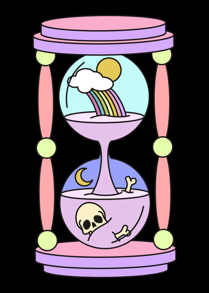 'Pastel Goth Hourglass' Poster by Michael | Displate