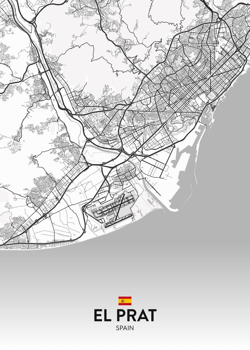 'El Prat ES' Poster, picture, metal print, paint by IMR Designs | Displate