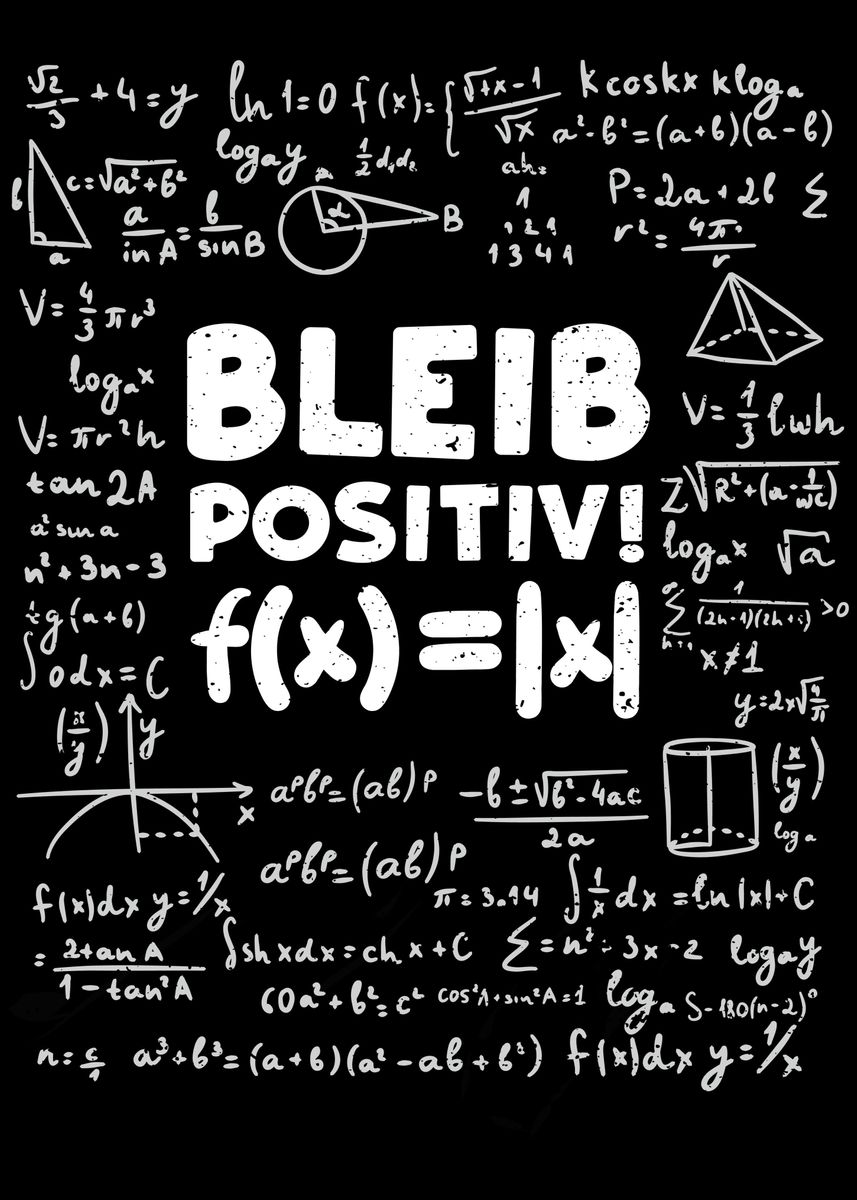 'Bleib Positiv' Poster, picture, metal print, paint by DesignsByJnk5 ...