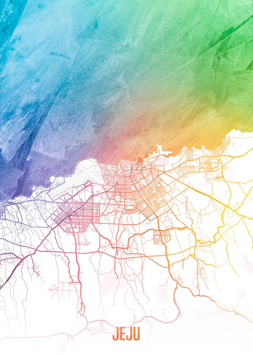 'Jeju map' Poster, picture, metal print, paint by LUNGHISTE | Displate