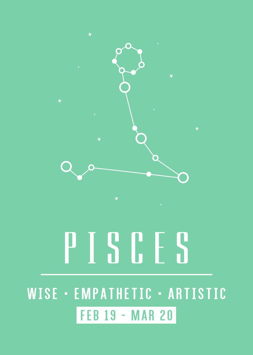 'Pisces zodiac color' Poster, picture, metal print, paint by Yahya Art ...