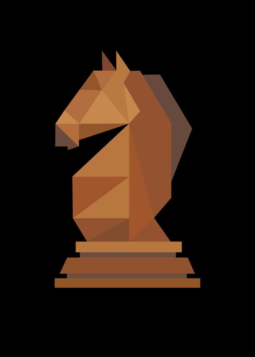 'Chess Knight Cool Retro' Poster, picture, metal print, paint by ...