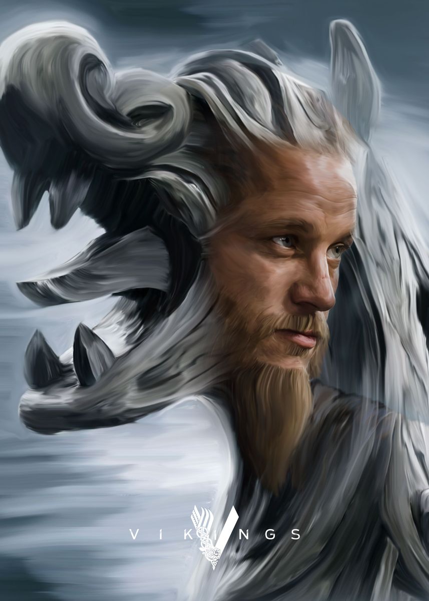 'Ragnar Vikings' Poster, picture, metal print, paint by uart space ...