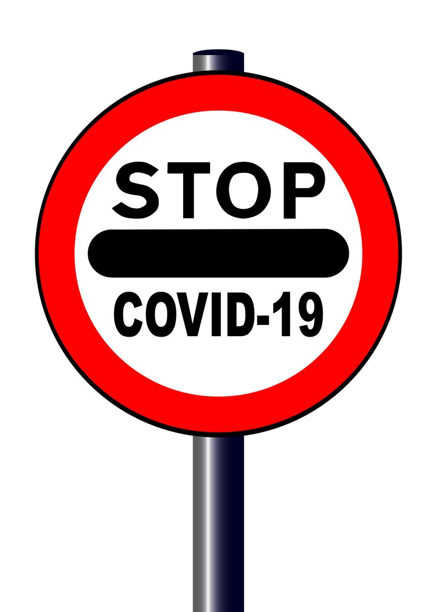 'Stop Coronavirus Road Sign' Poster, picture, metal print, paint by ...