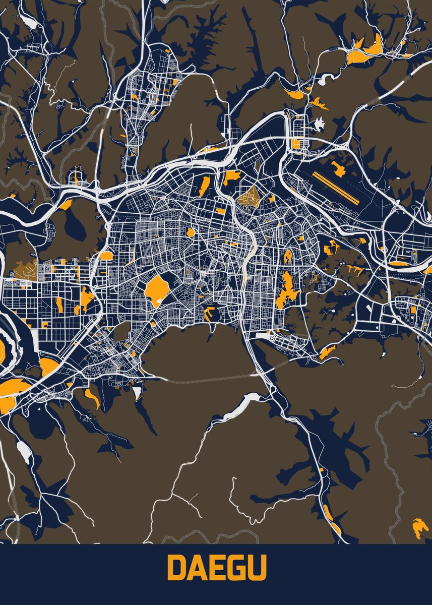 'Daegu Bluefresh Map' Poster by Tien Stencil | Displate