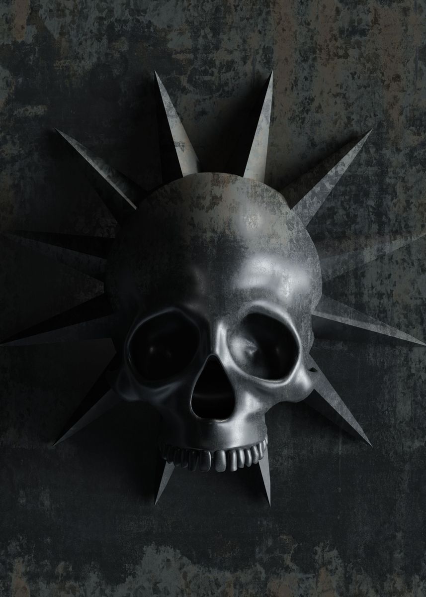 'Dirty Metal Skull' Poster, picture, metal print, paint by Bertil ...