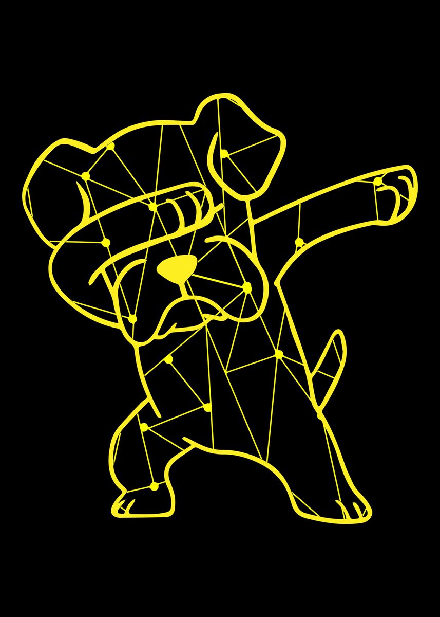 'Dabbing Dab dog Star' Poster, picture, metal print, paint by Sebastian ...