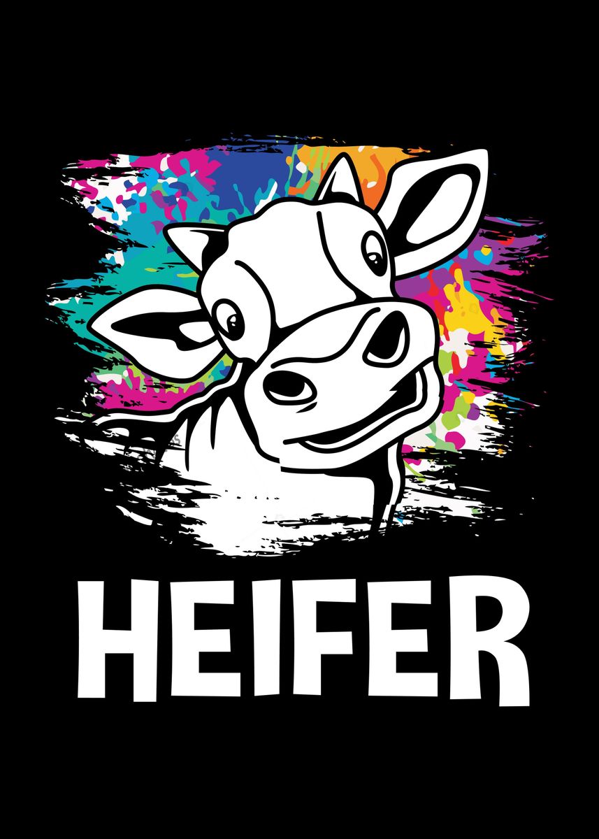 'Heifer' Poster, picture, metal print, paint by FunnyGifts | Displate