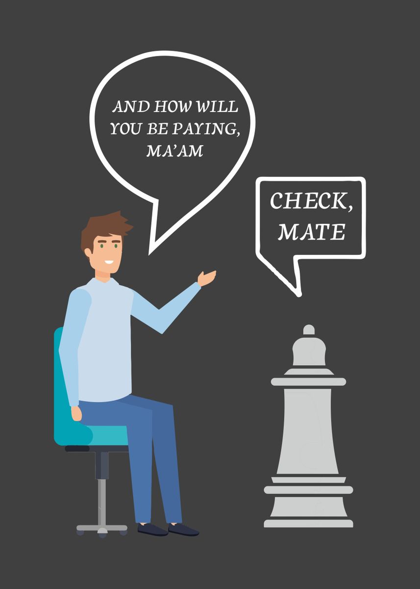 'Checkmate Queen' Poster, picture, metal print, paint by BeMi | Displate