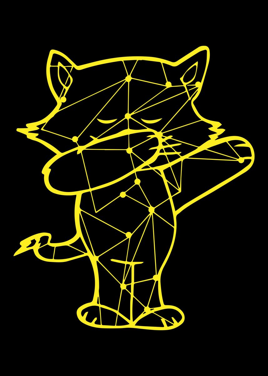 'Dabbing Dab cat Star' Poster, picture, metal print, paint by Sebastian ...