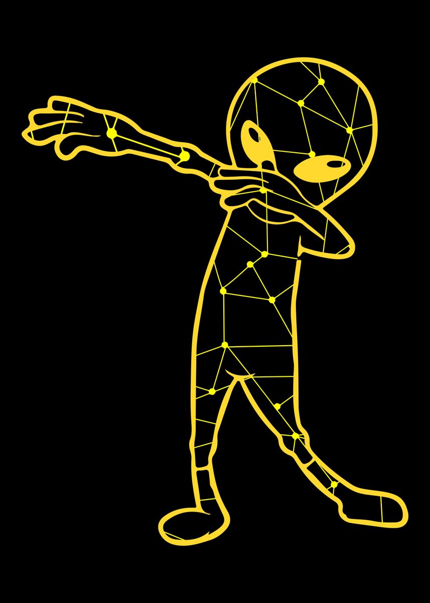 'Dabbing Dab alien Star' Poster, picture, metal print, paint by ...