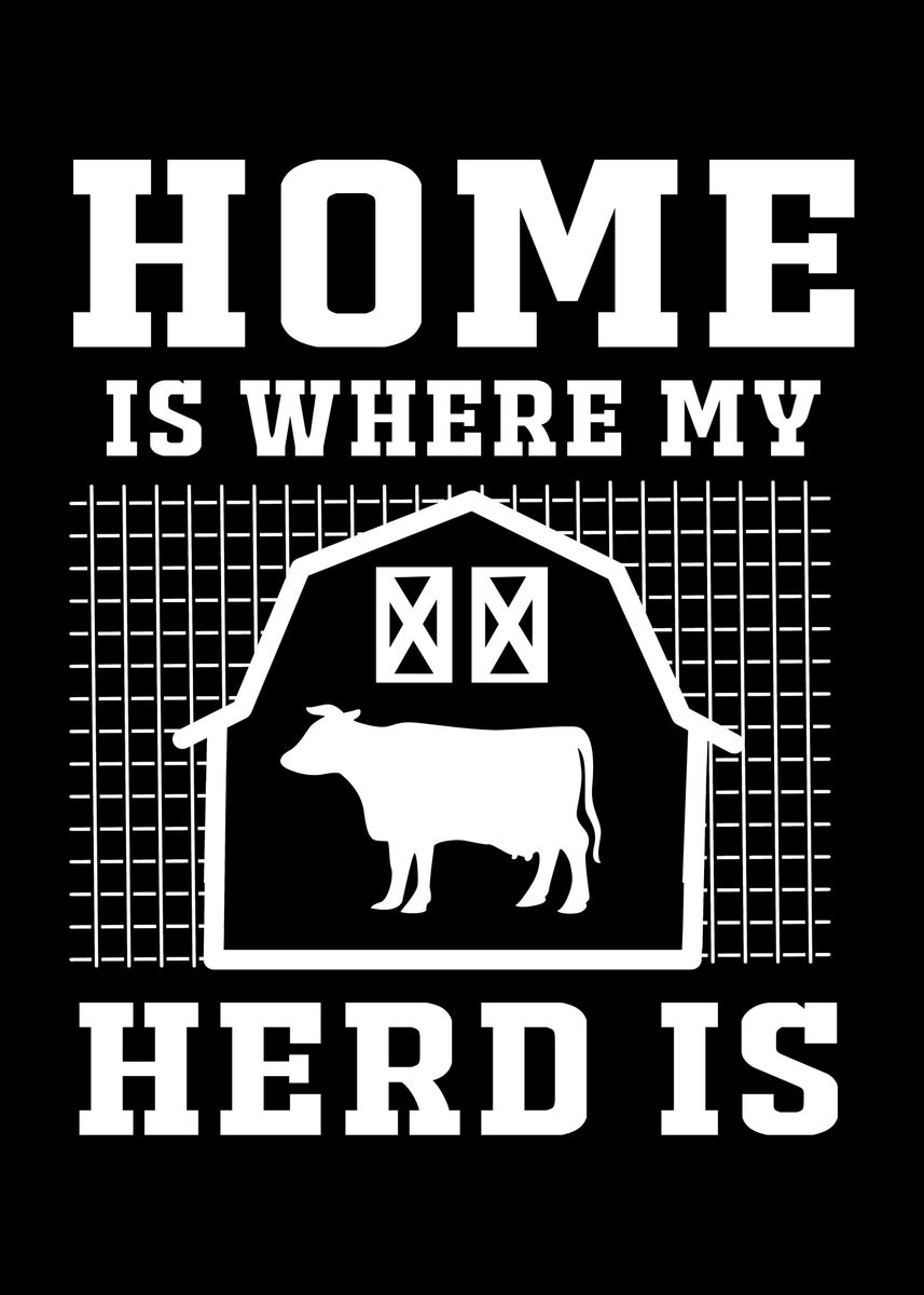 'Heifer Farm Herd' Poster, picture, metal print, paint by FunnyGifts ...