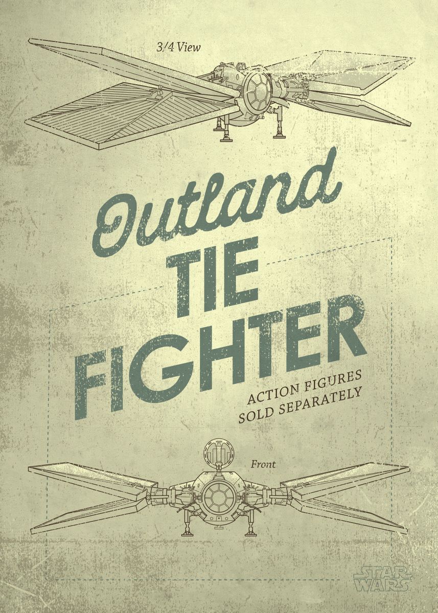 'Tie Fighter' Poster, picture, metal print, paint by Star Wars | Displate