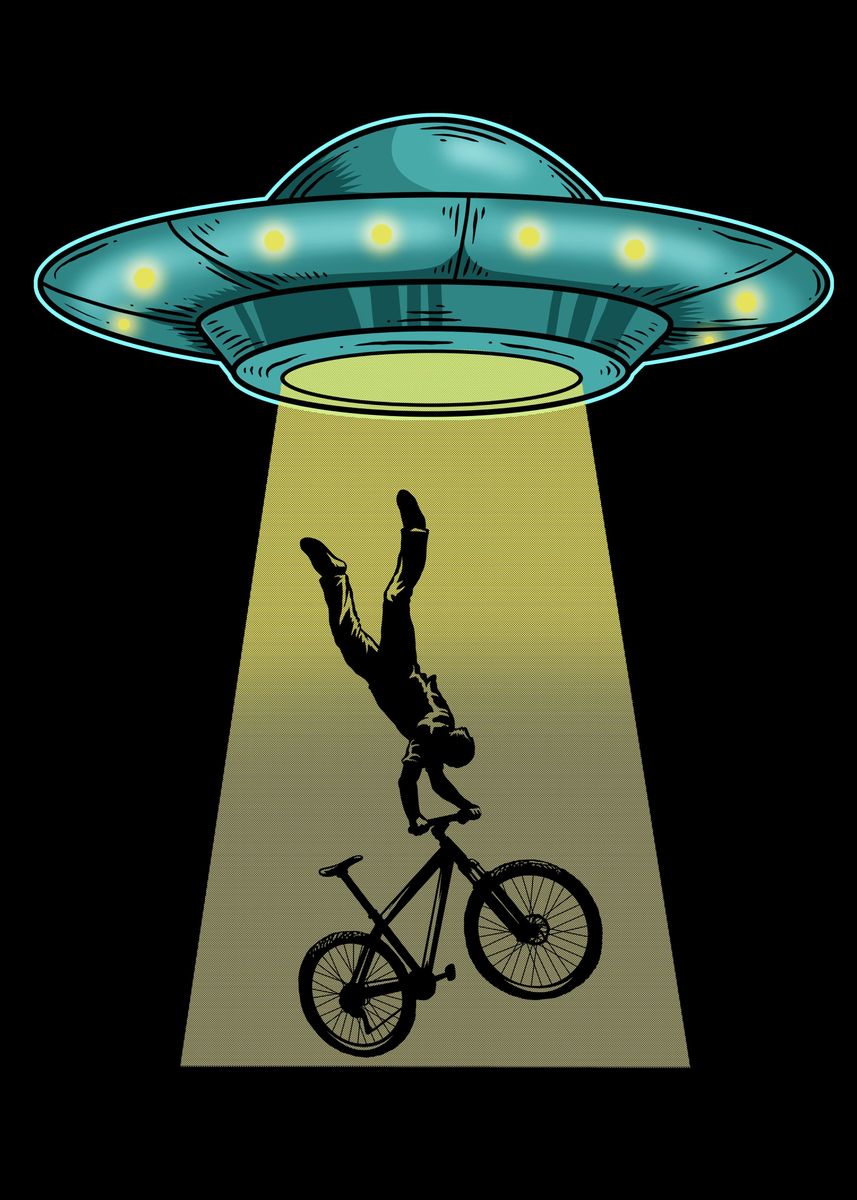 'Mountain Bike Ufo' Poster, picture, metal print, paint by CatRobot ...