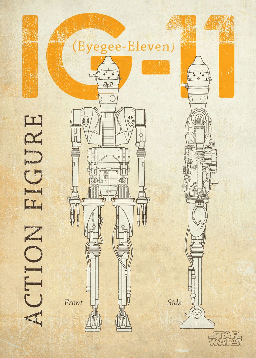 'IG-11' Poster, picture, metal print, paint by Star Wars | Displate