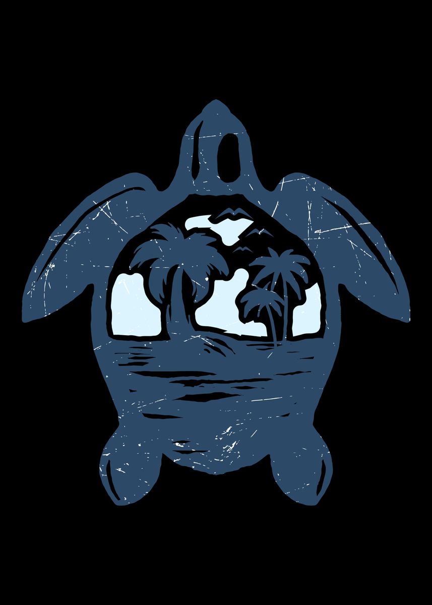 'Sea Turtle Island' Poster by John DonJoe | Displate