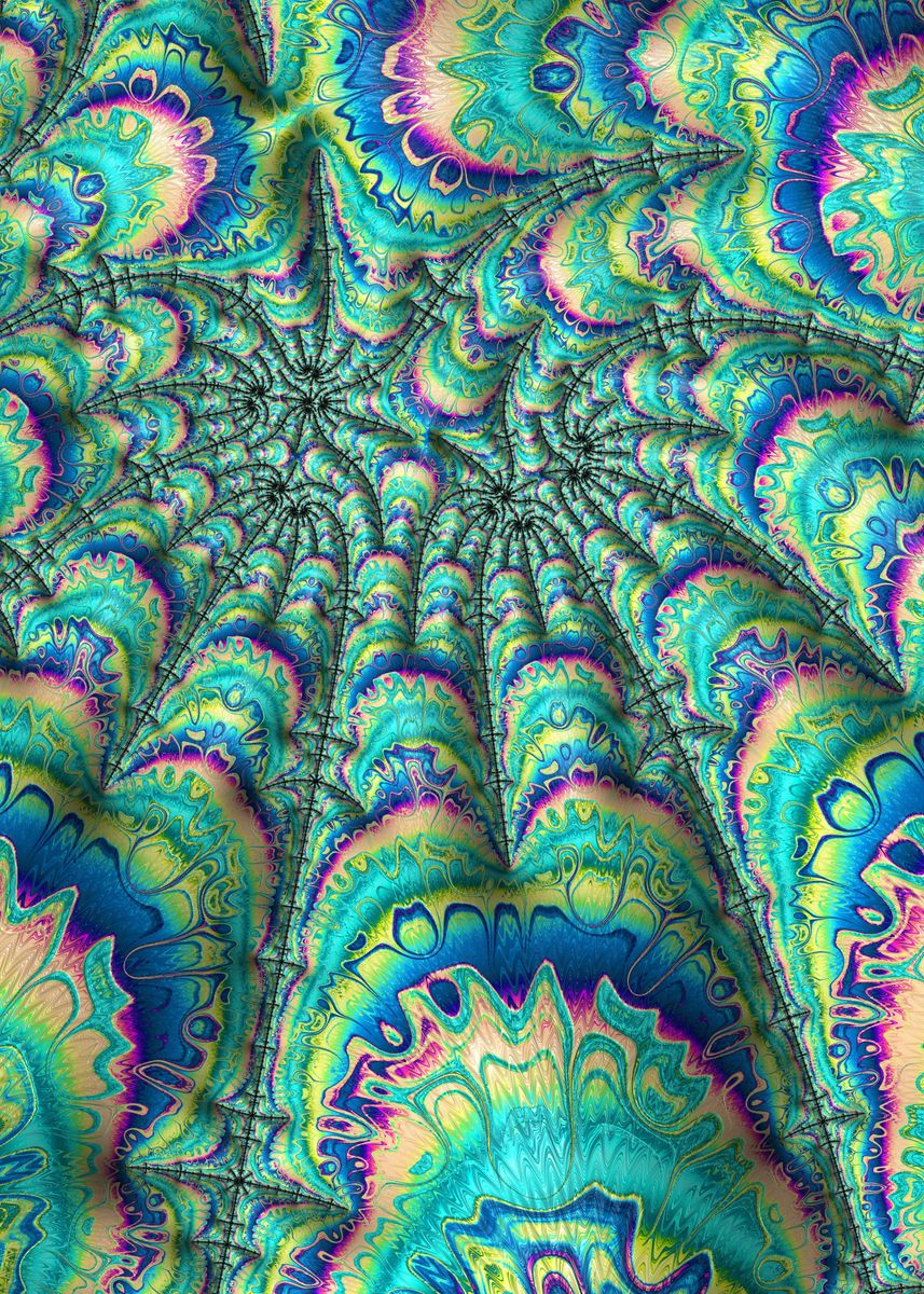 'Vivid Jewel Tone Fractal' Poster by Kaleiope Studio | Displate