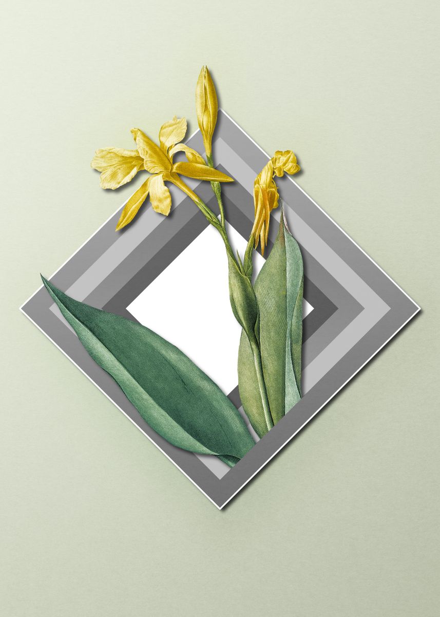 'Florals on Paper Diamonds' Poster, picture, metal print, paint by Holy ...