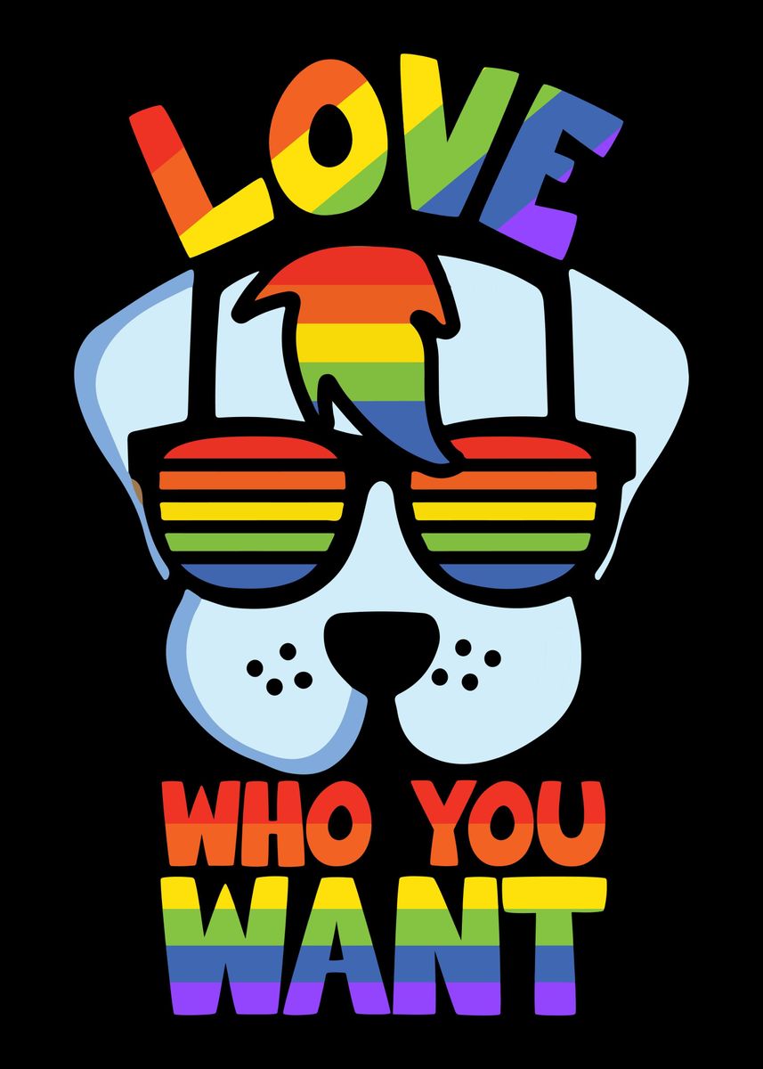 'Gay Lesbian LGBT Dog' Poster by Sebastian Wünsche | Displate