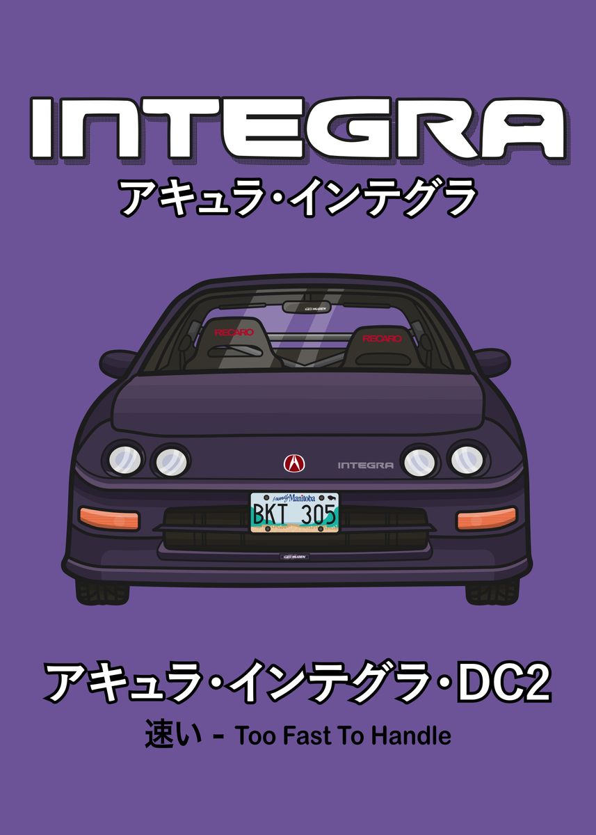 'Sporty Integra Front View' Poster, picture, metal print, paint by VEIN ...