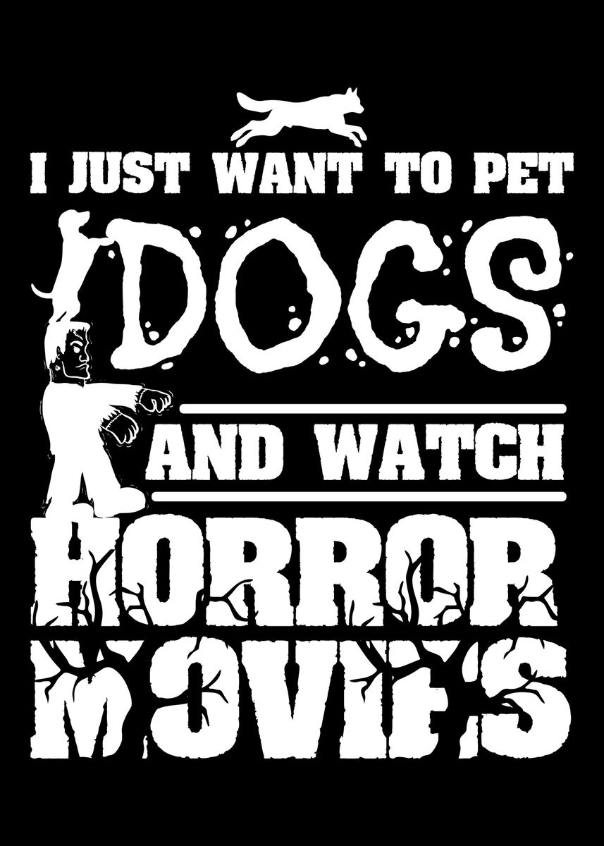 'Halloween Watch Movie dog' Poster, picture, metal print, paint by ...
