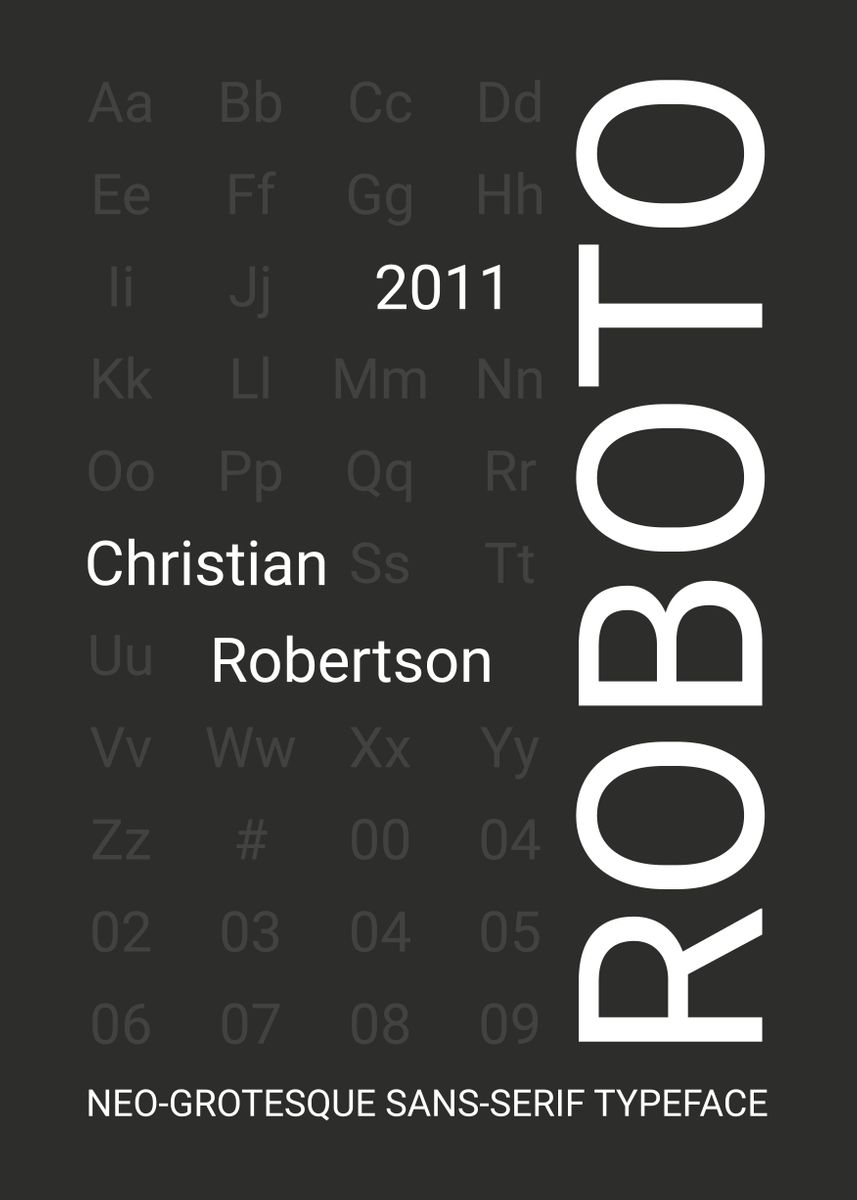 'Roboto Typeface' Poster, picture, metal print, paint by RozerArt ...