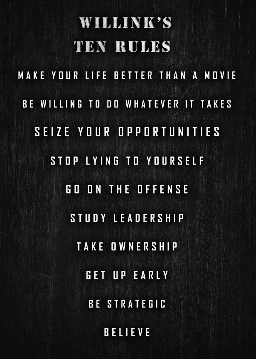 'Willinks Ten Rules' Poster, picture, metal print, paint by nogar007 ...