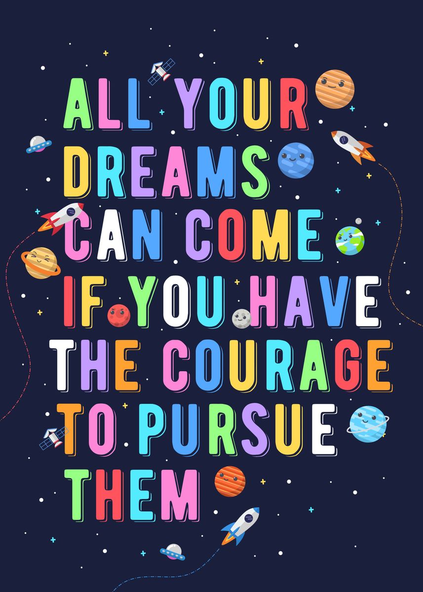 'courage child to dream' Poster, picture, metal print, paint by Yahya ...