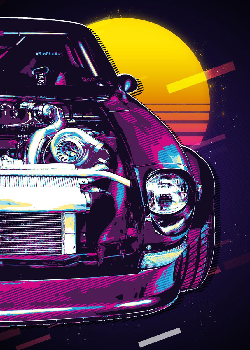 'Japanese Retro Super Car' Poster, picture, metal print, paint by FUNG ...