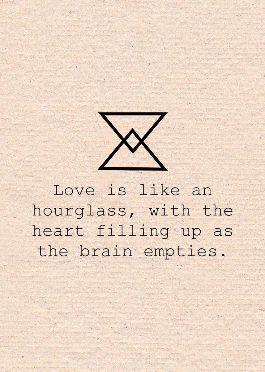 'Quote with an hourglass' Poster, picture, metal print, paint by renArt ...