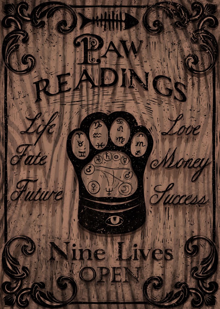 'Paw Reading' Poster, picture, metal print, paint by Brenda Wren | Displate