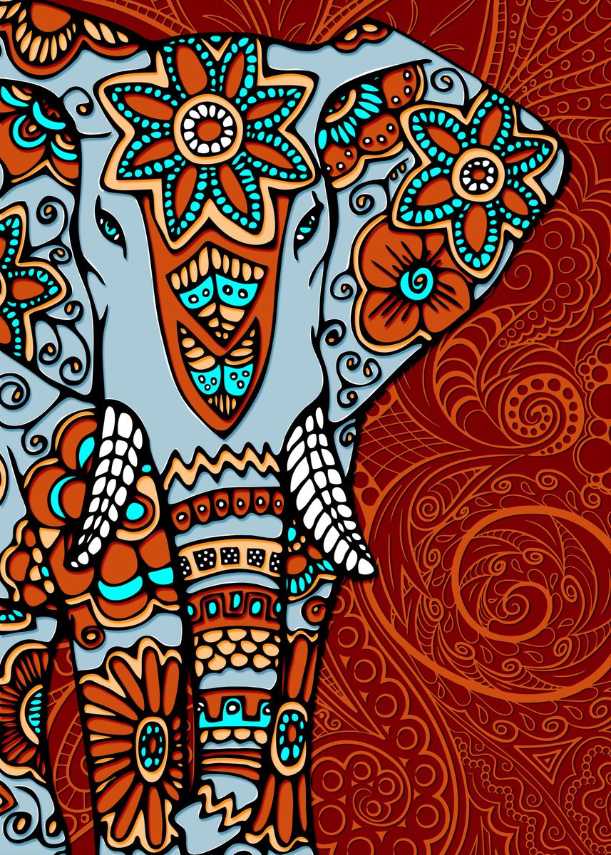 'Decorated Indian Elephant' Poster, picture, metal print, paint by ...