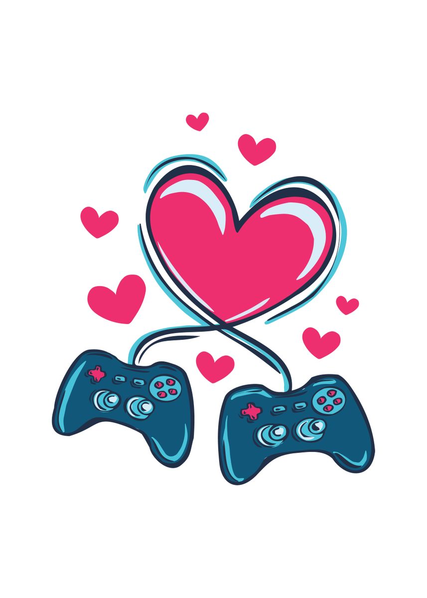 'GAMING LOVE' Poster, picture, metal print, paint by StonerPlates ...