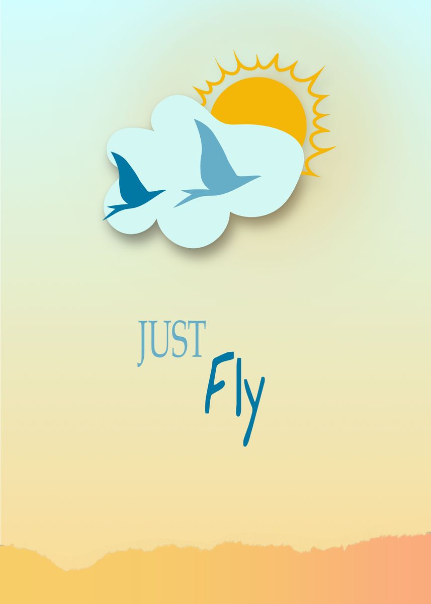 'Just Fly' Poster, picture, metal print, paint by Fátima Seehagen ...