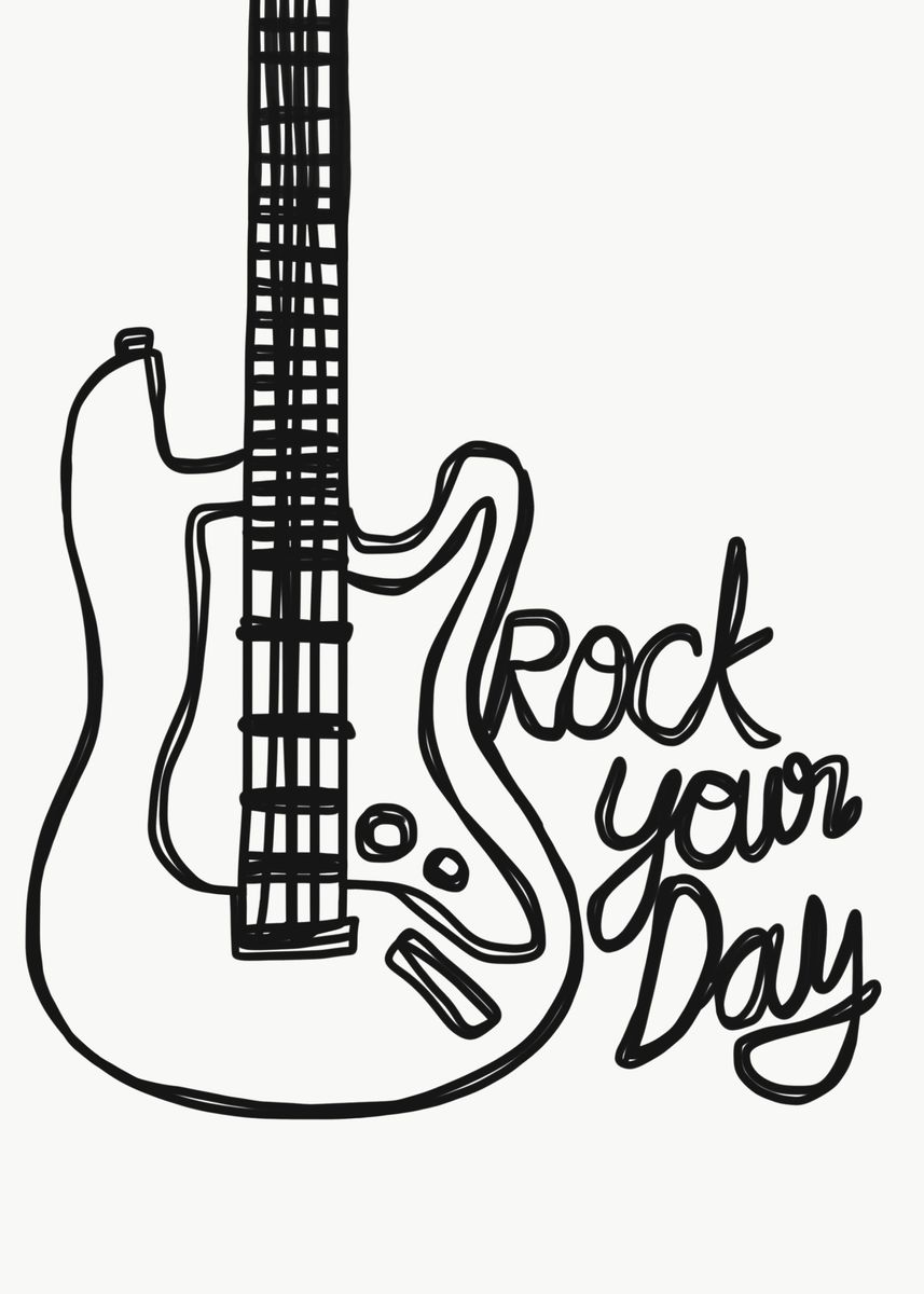 'Rock your day guitar' Poster by Chantipa Yoopho | Displate