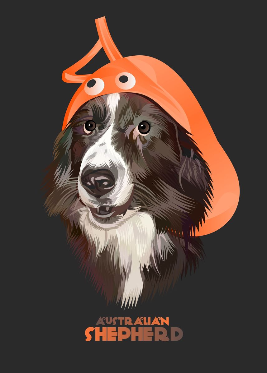 'Australian Shepherd' Poster, picture, metal print, paint by Muh Aslan ...