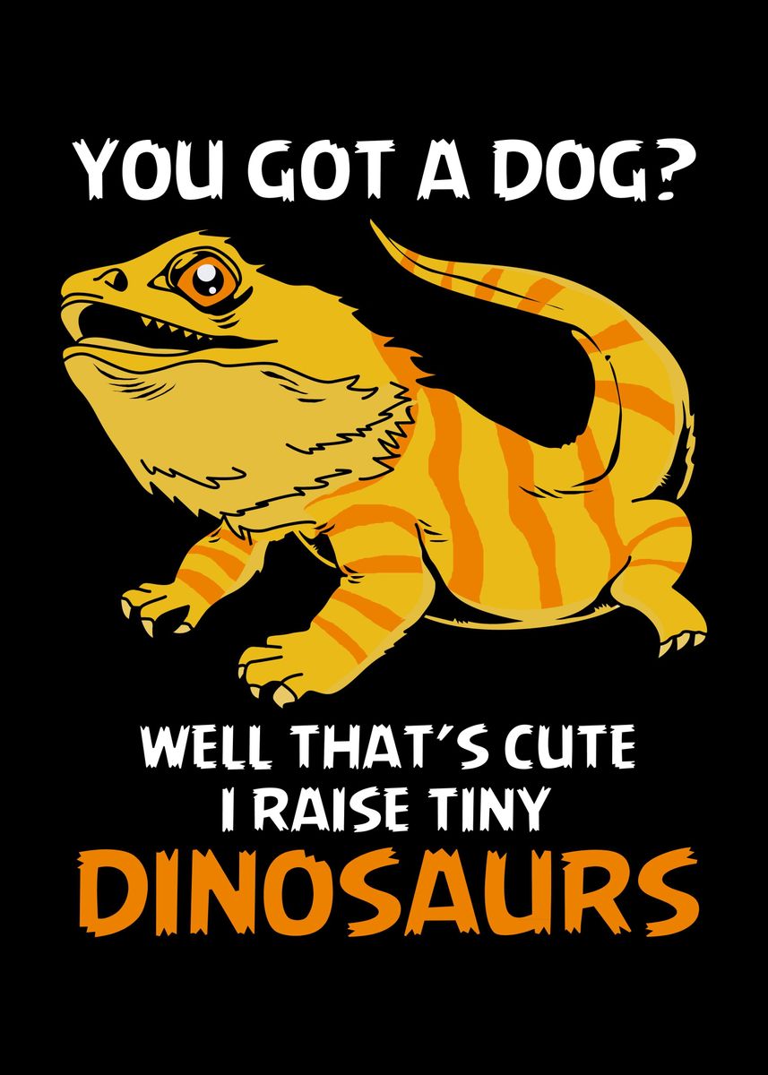 'Funny Bearded Dragon' Poster, picture, metal print, paint by ...